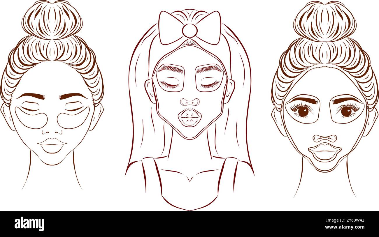 Female applying moisturizing face Stock Vector Images - Alamy