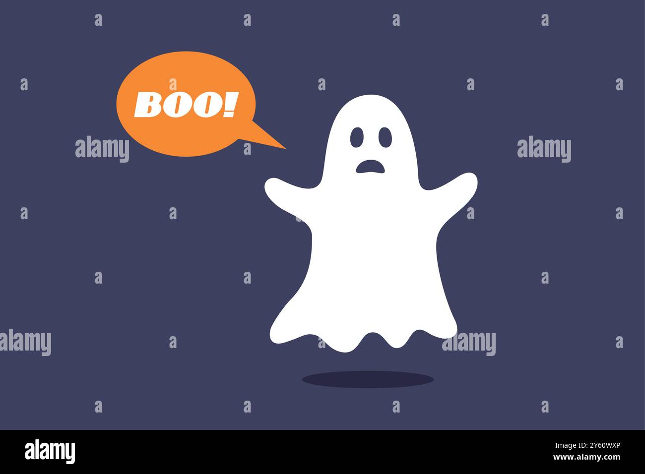 cute little halloween ghost minimalistic design vector illustration ...