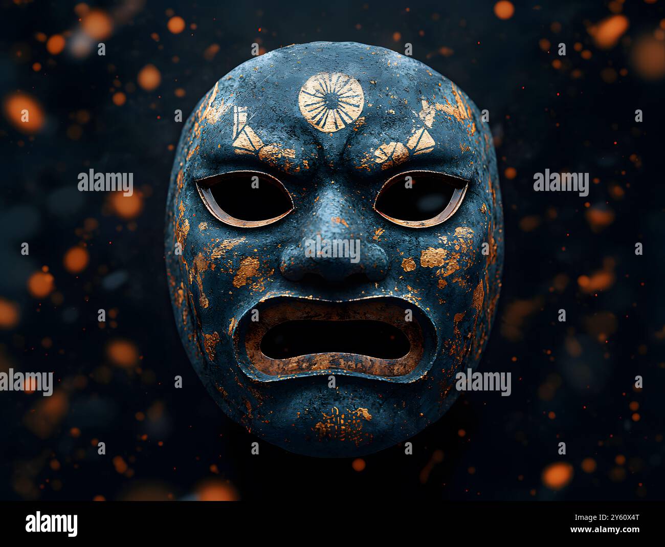 Explore a captivating 3D art piece featuring a terrifying Japanese ...