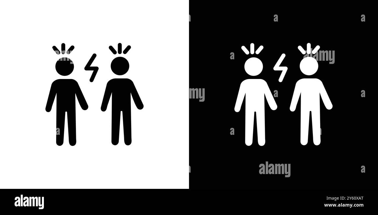 Angry people conflicts icon vector logo set collection or bundle pack ...