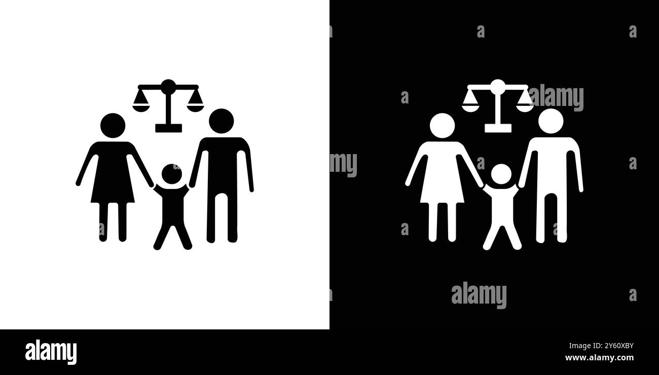 Child custody icon vector logo set collection or bundle pack group ...
