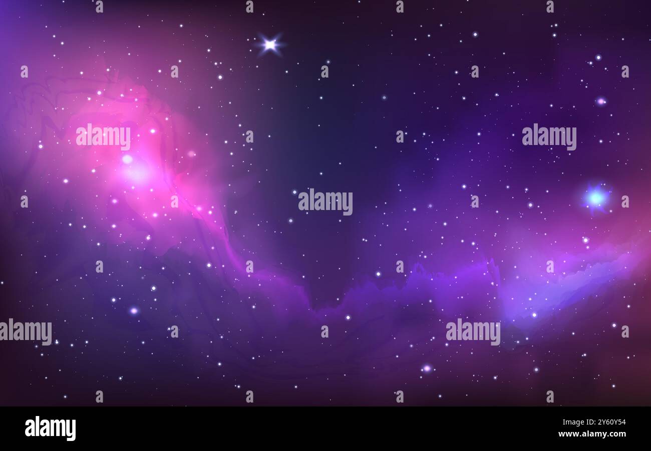 Space background. Magic starry sky universe. Night cosmic nebula with ...