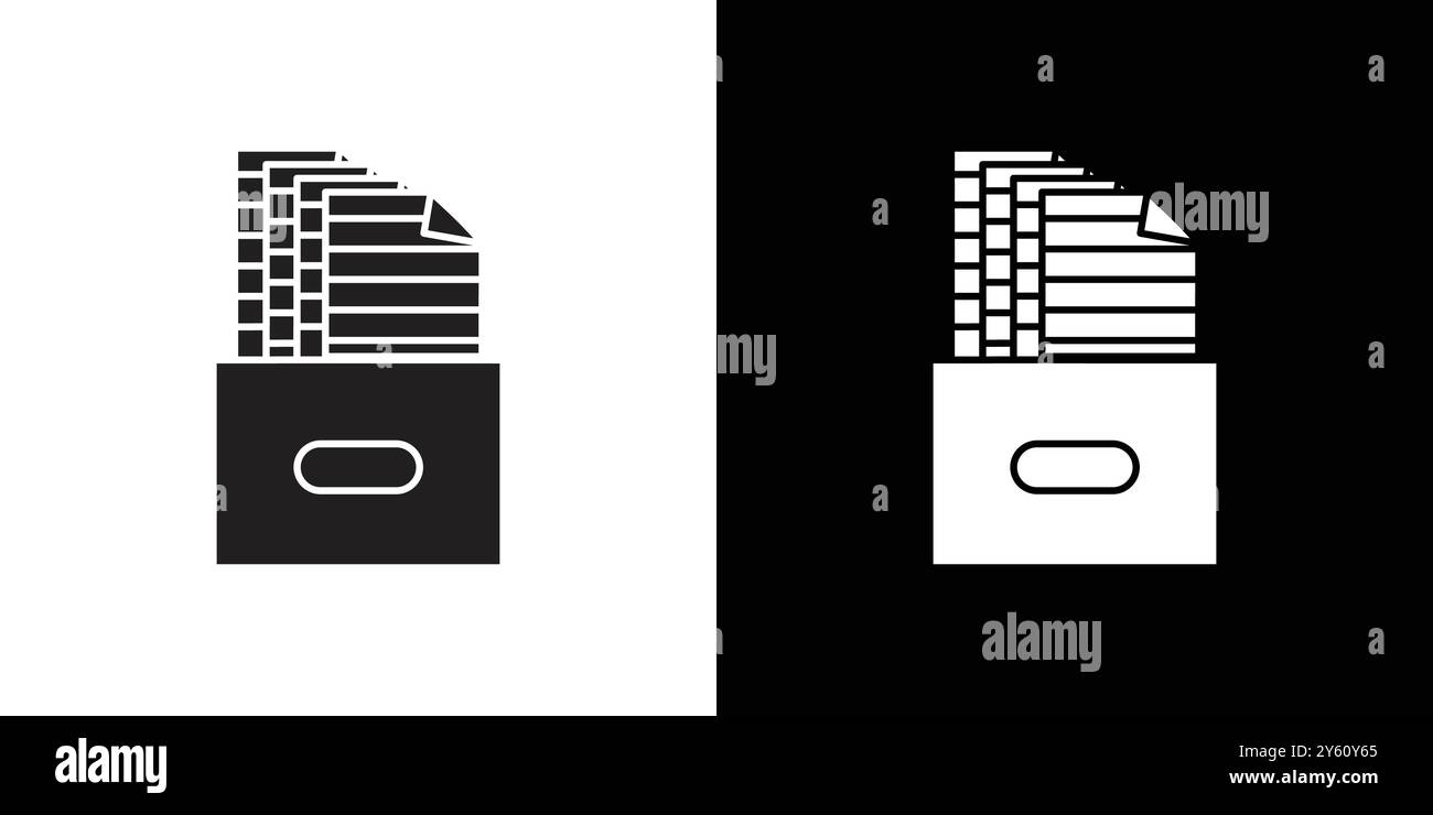 Archival box with documents icon vector logo set collection or bundle ...