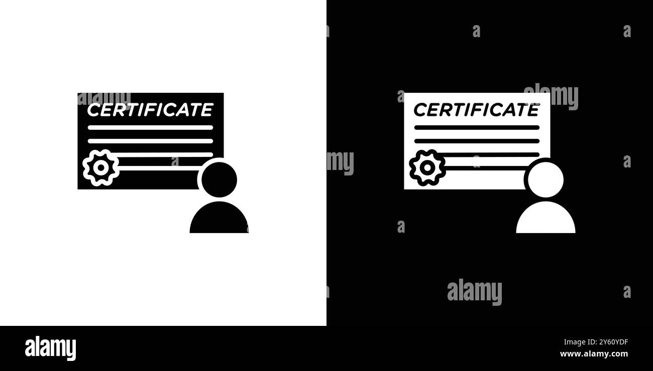 Course completion certificate icon vector logo set collection or bundle ...