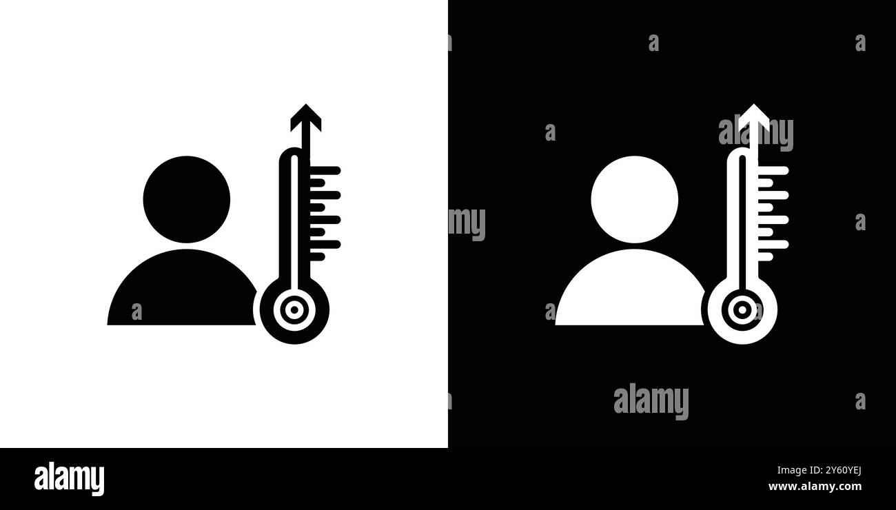 Fever, high temperature icon vector logo set collection or bundle pack ...