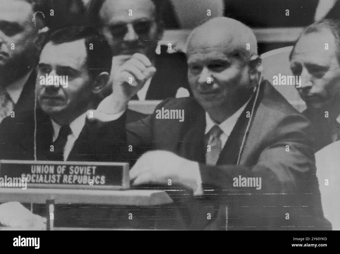 SOVIET PREMIER NIKITA KRUSHCHEV MACMILLAN AT UN / 29 SEPTEMBER 1960 ...