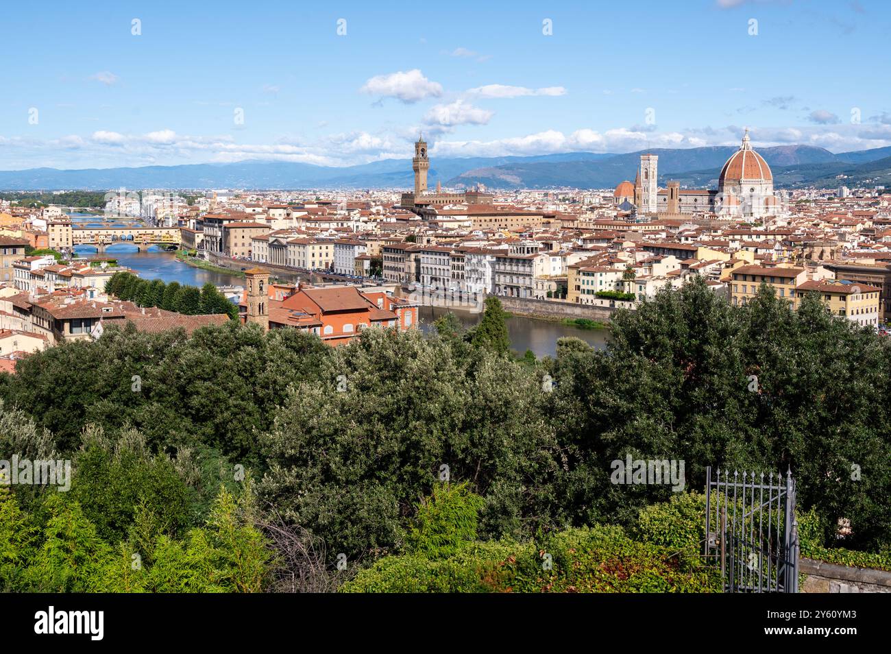 View from the Michelangelo square on the Historic Centre of Florence ...