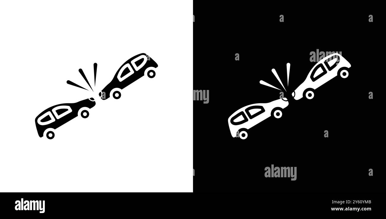 car Accident icon vector logo set collection or bundle pack group Stock ...