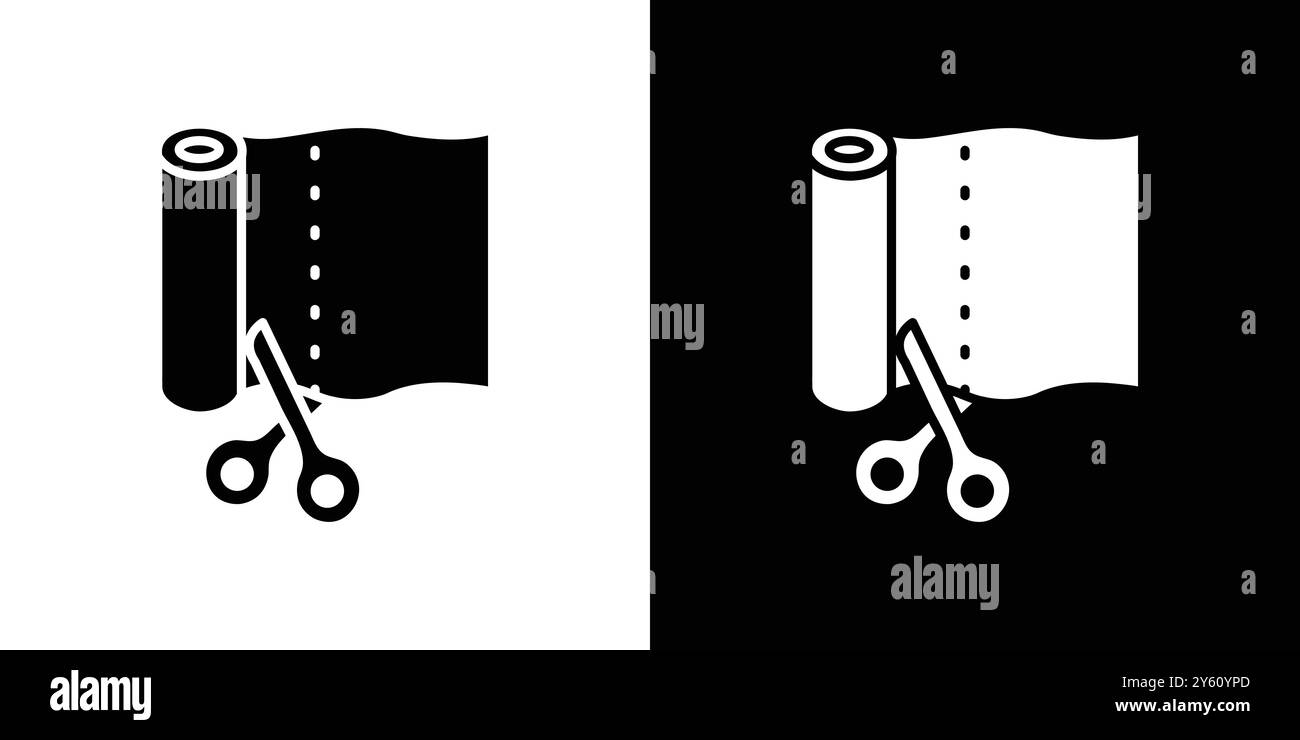 Cut roll of fabric icon vector logo set collection or bundle pack group ...