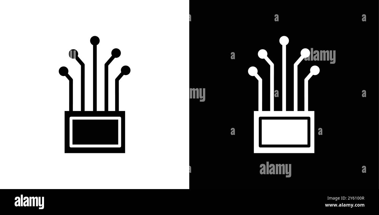 Fiber optic cable icon vector logo set collection or bundle pack group ...