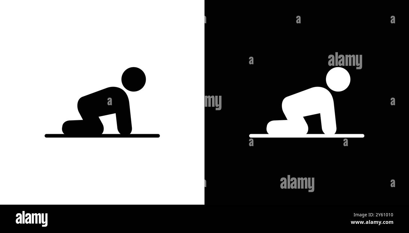 Crawling baby icon vector logo set collection or bundle pack group ...