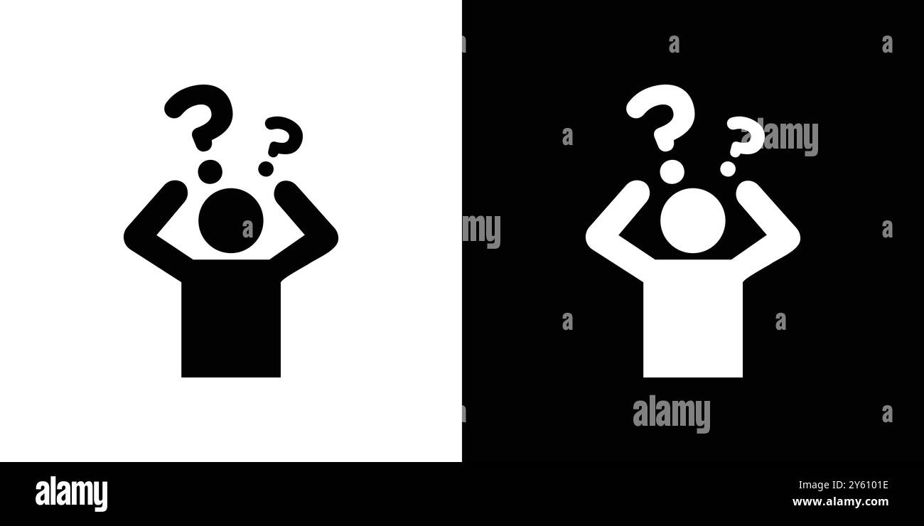 Confusing man icon vector logo set collection or bundle pack group ...