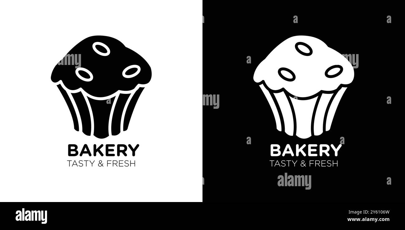 Fresh bakery pastry shop icon vector logo set collection or bundle pack ...