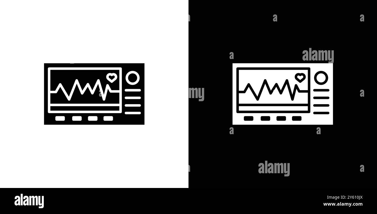 ECG monitor icon vector logo set collection or bundle pack group Stock ...