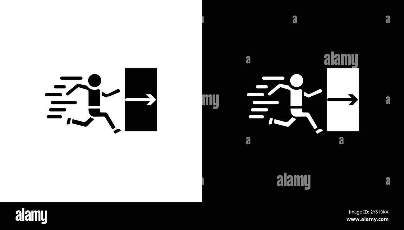 Emergency exit icon vector logo set collection or bundle pack group ...