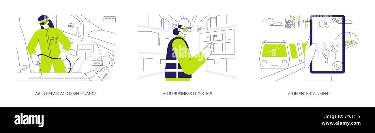 Augmented reality abstract concept vector illustrations Stock Vector ...