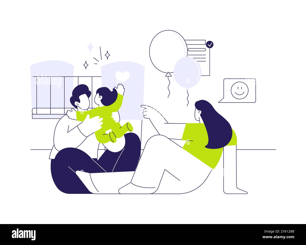 Adopted child moving in abstract concept vector illustration Stock ...