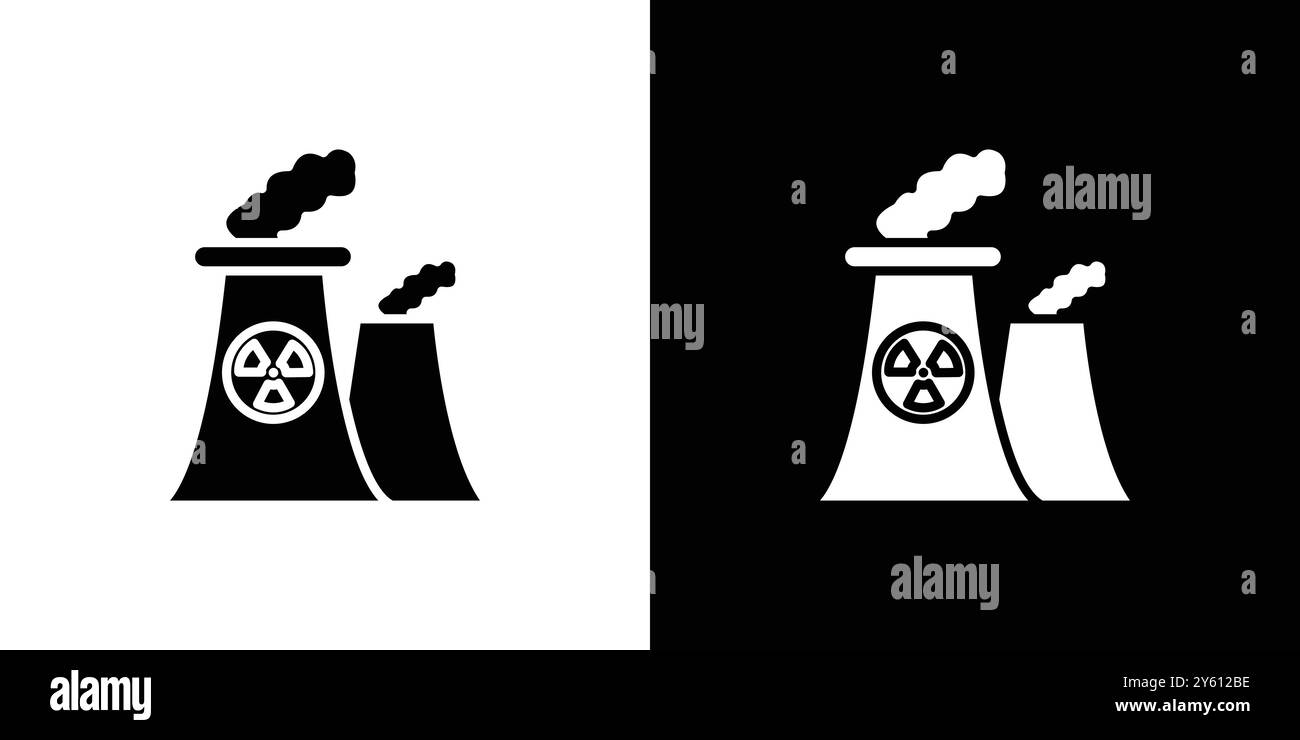 Nuclear power plant icon vector logo set collection or bundle pack ...