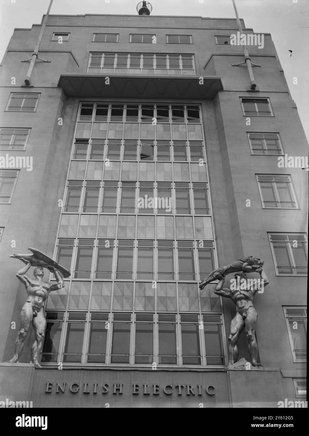 STRAND TWO BRONZE STATUES AT ENGLISH ELECTRICS OFFICES LONDON 24 AUGUST ...