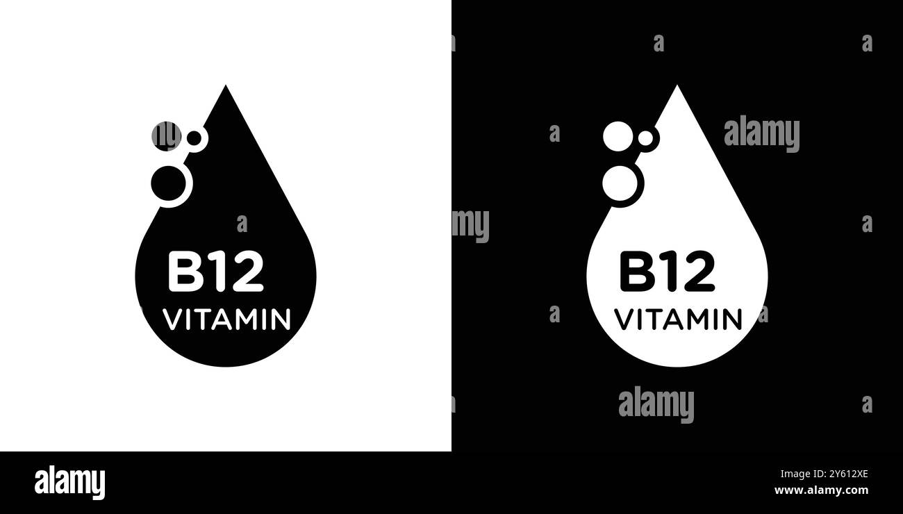 Vitamin B12 drop icon vector logo set collection or bundle pack group ...