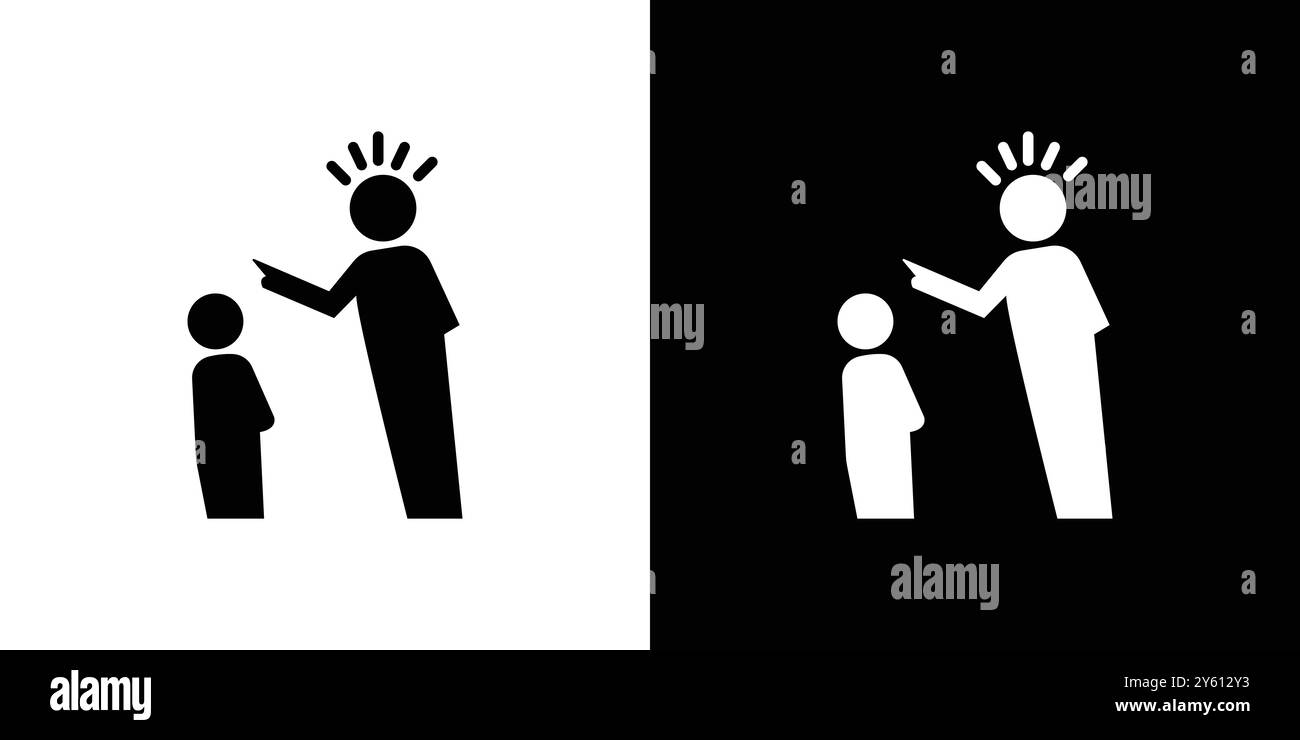 Parents scolding child icon vector logo set collection or bundle pack ...