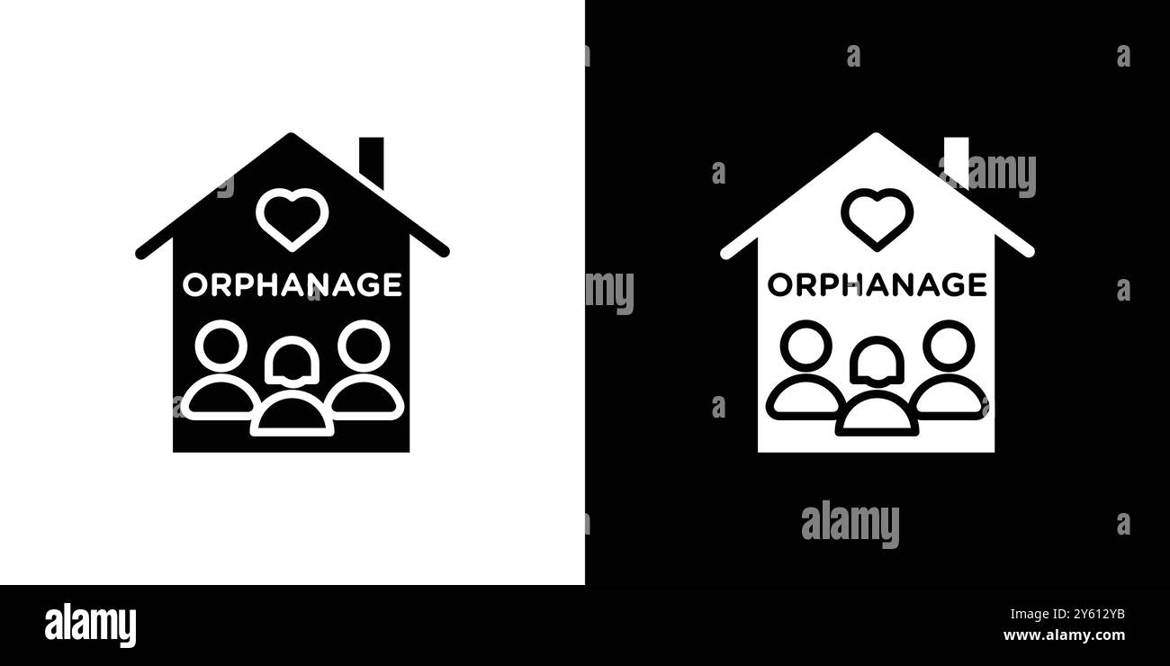 Orphanage house icon vector logo set collection or bundle pack group ...