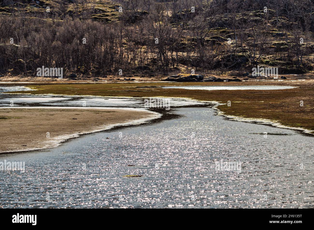 nature sceneries inside the island of Sommaroy, Tromso municipality ...