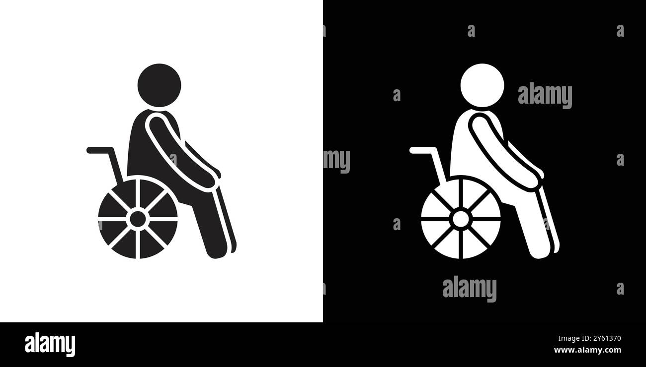 Seniors or old man sitting icon vector logo set collection or bundle ...