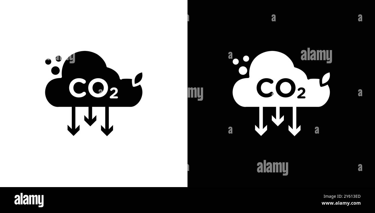 Reduce carbon dioxide co2 icon vector logo set collection or bundle ...