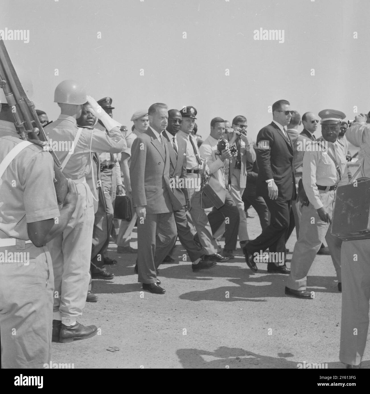 United Nations Secreatary General, Dag Hammarskjold, with UN Officers ...