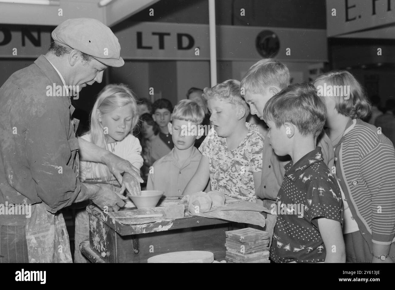 HEBBETHWAITE G POTTERY WITH SPINDLER FRANK / 16 AUGUST 1960 Stock Photo ...