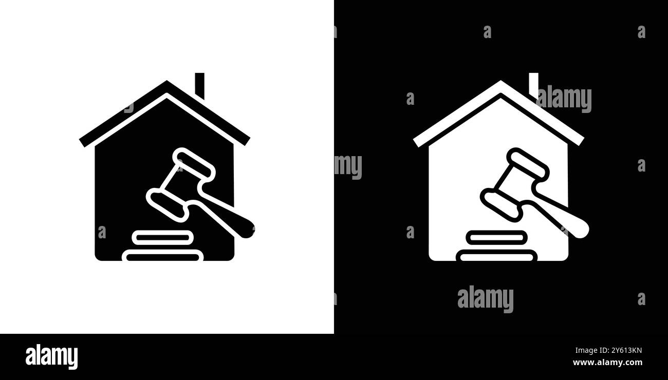 Real estate auction icon vector logo set collection or bundle pack ...