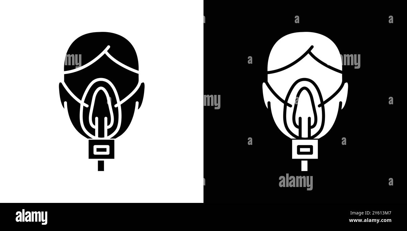Person with oxygen mask icon vector logo set collection or bundle pack ...
