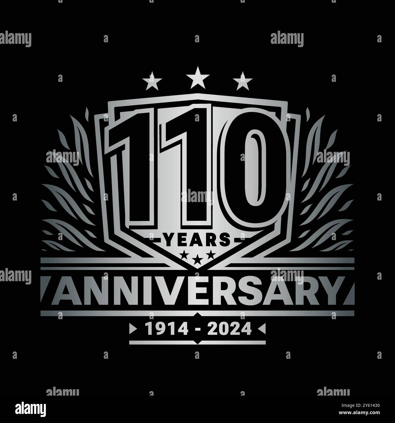 110 years anniversary celebration shield design template. 110th ...