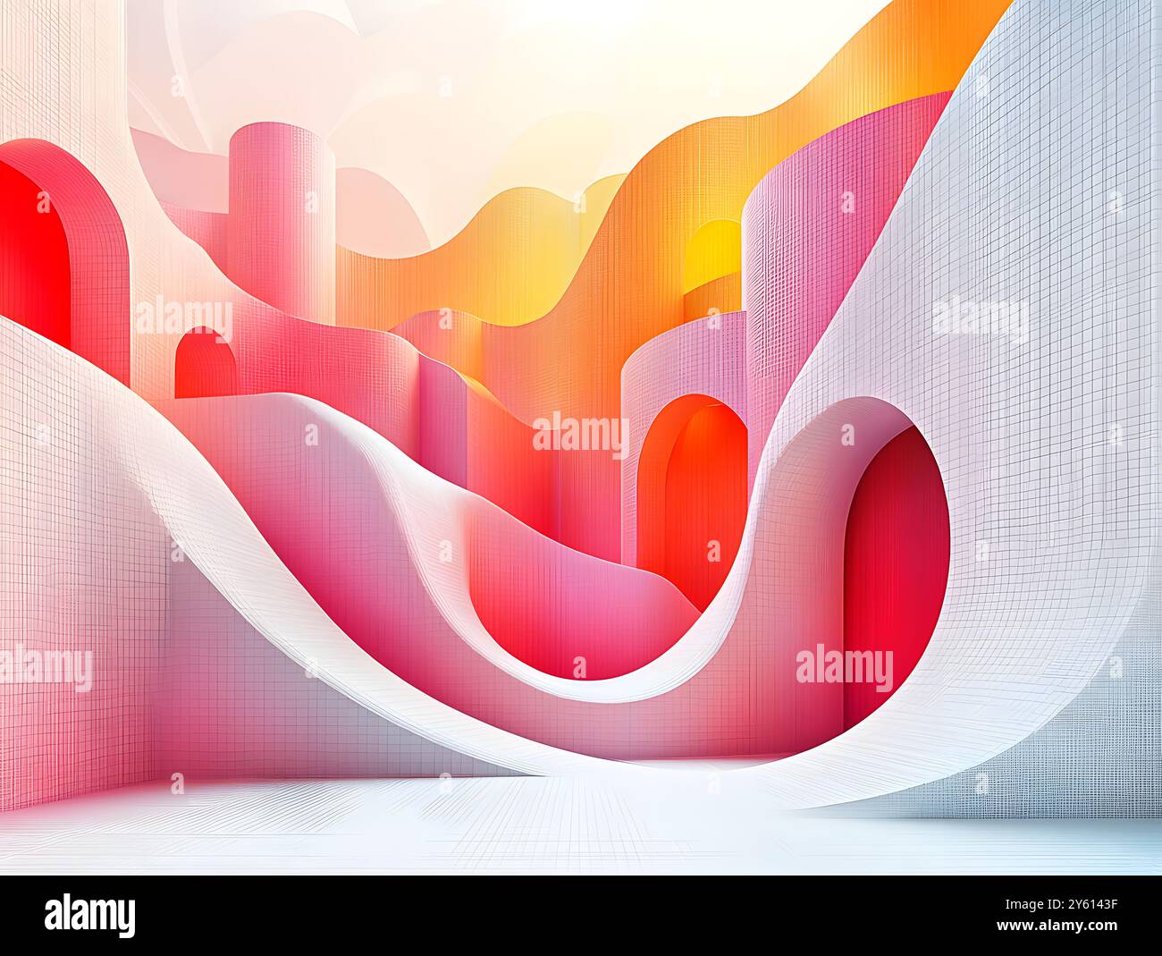 Explore a visually striking abstract scene featuring smooth curves and ...