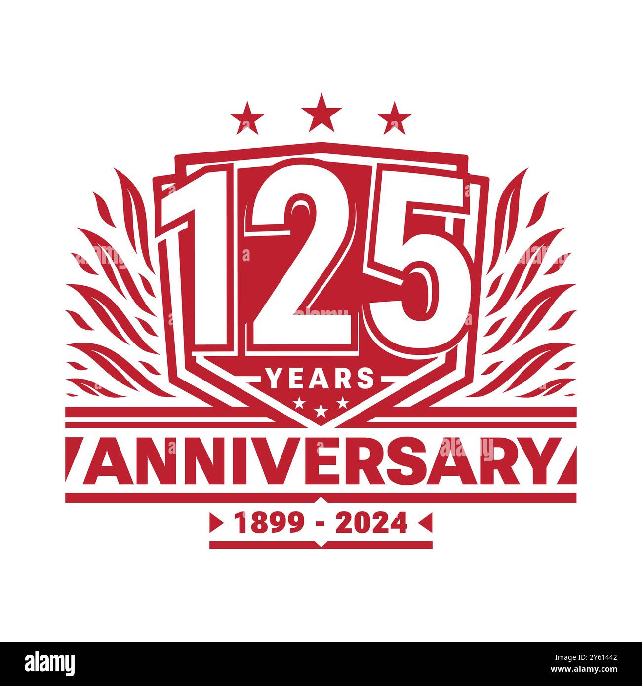 125 years anniversary celebration shield design template. 125th ...