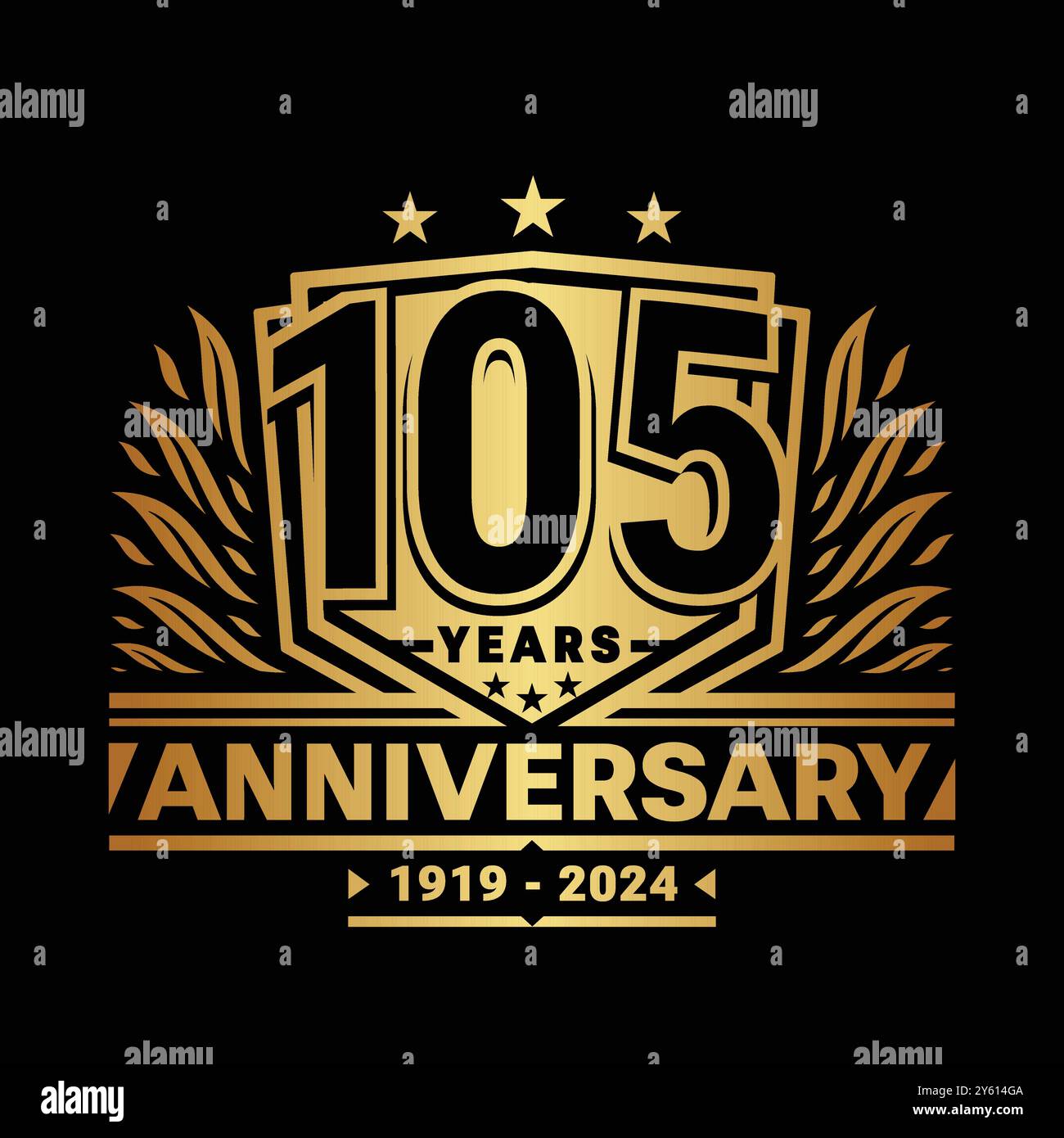 105 years anniversary celebration shield design template. 105th ...