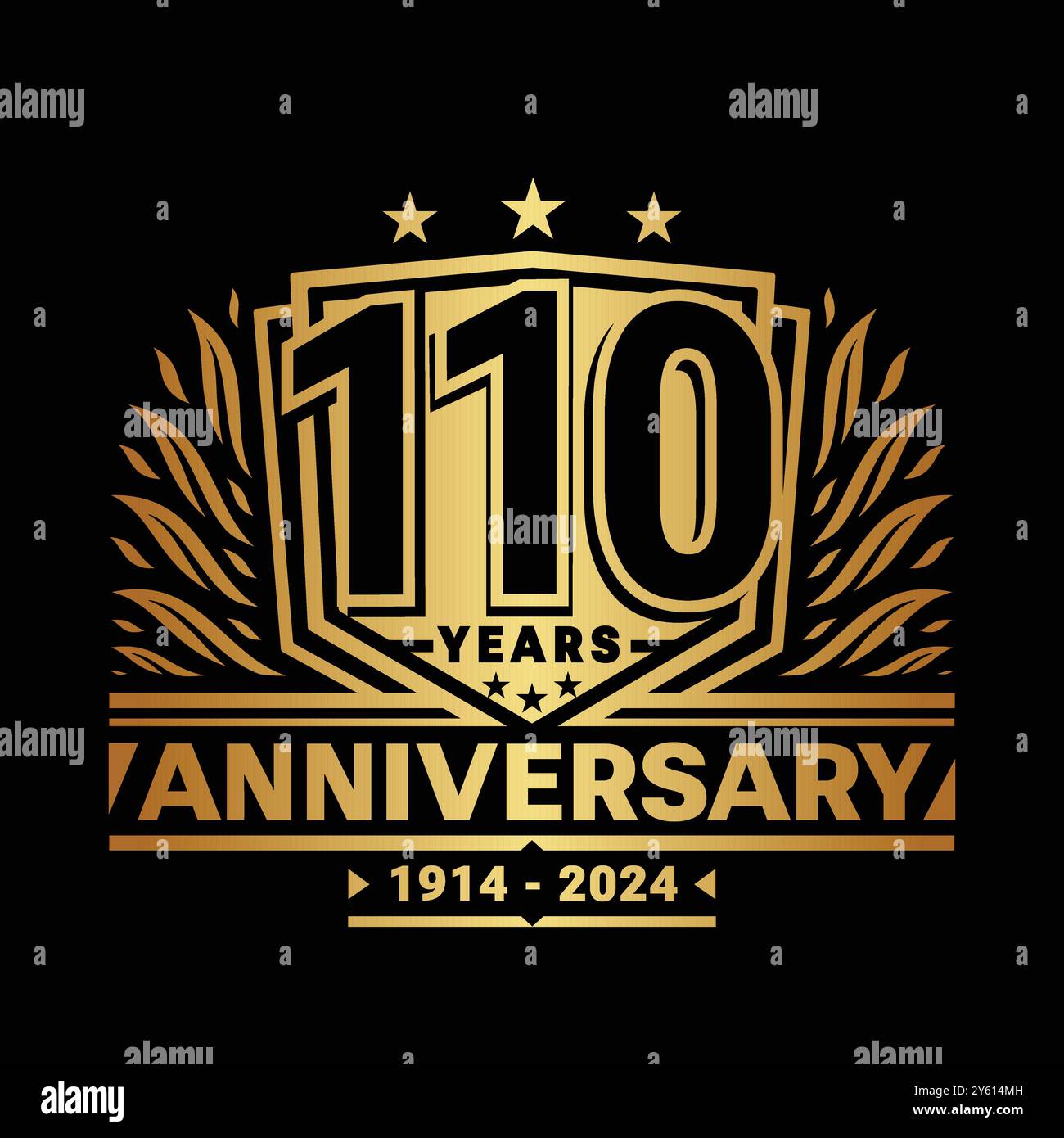 110 years anniversary celebration shield design template. 110th ...
