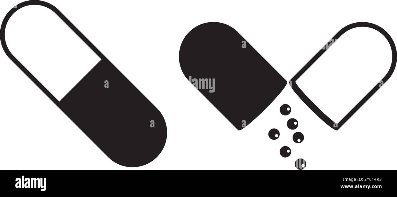 Medicine capsule drug icon hi-res stock photography and images - Alamy