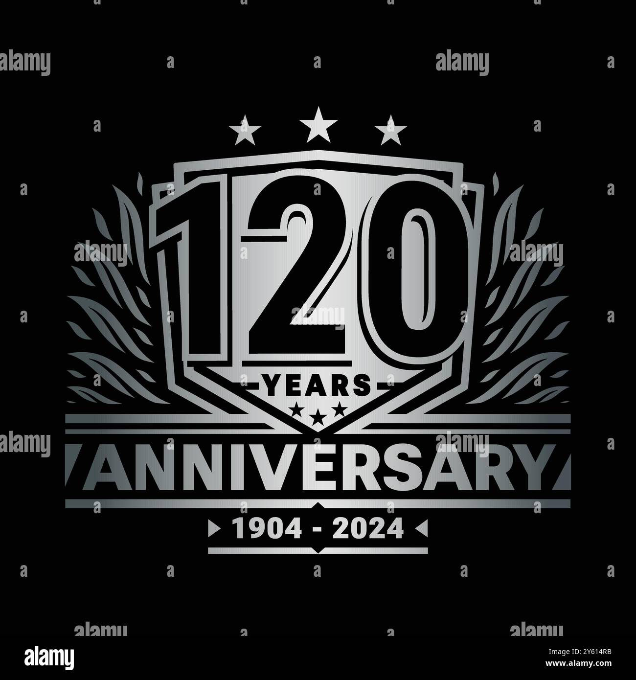 120 years anniversary celebration shield design template. 120th ...