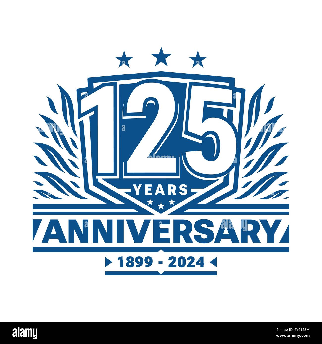 125 years anniversary celebration shield design template. 125th ...