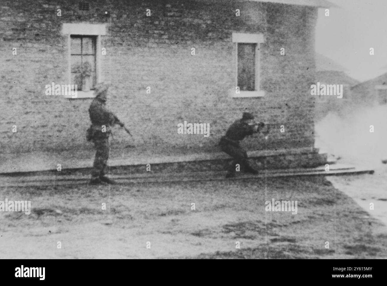 ARMY ROCKETS FROM BELGIAN AIR FORCE EXPLODE AT AZILO CAMP 25 JULY 1960 ...