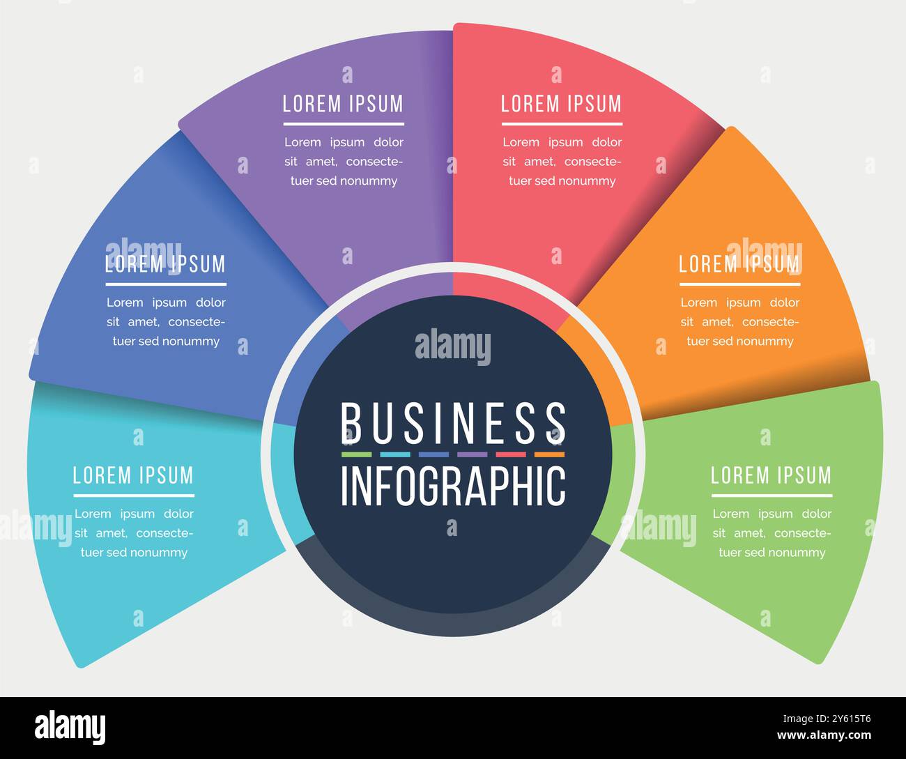 Infographic design 6 options, objects, elements or steps infographics ...