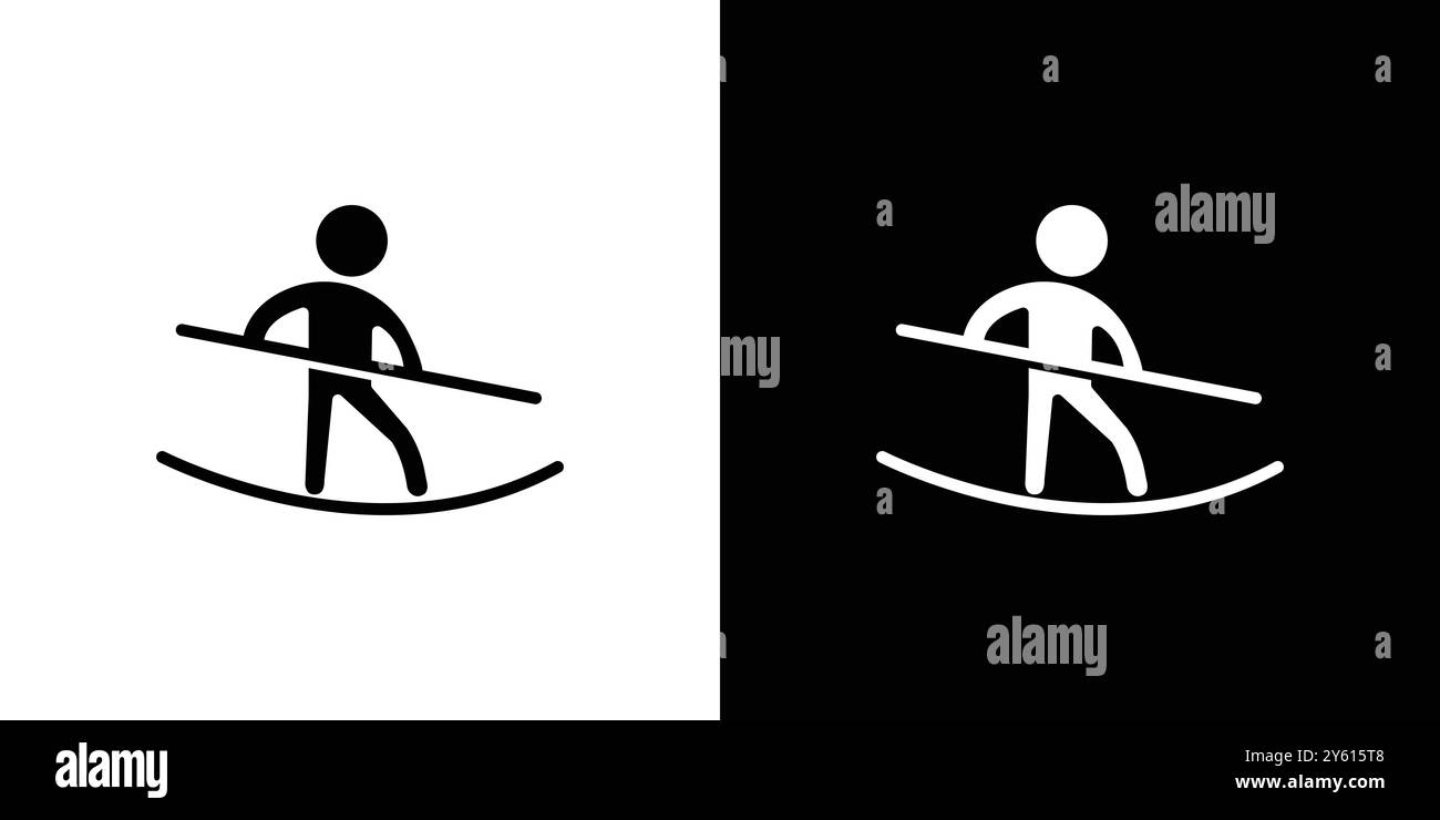 Tightrope walker icon vector logo set collection or bundle pack group ...