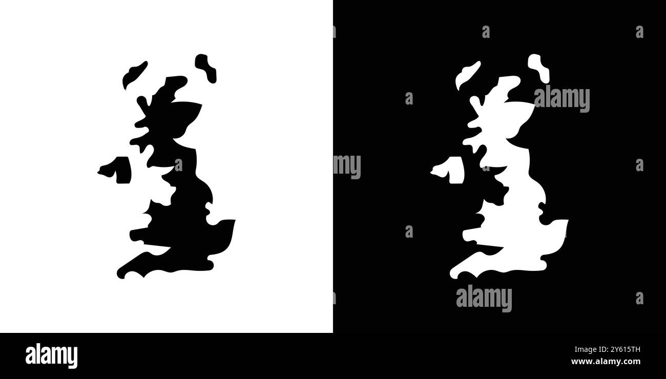 United Kingdom map icon vector logo set collection or bundle pack group ...
