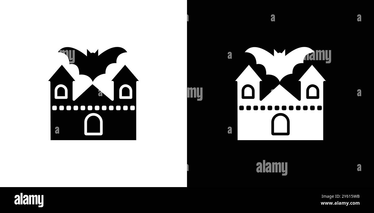 Haunted house icon vector logo set collection or bundle pack group ...
