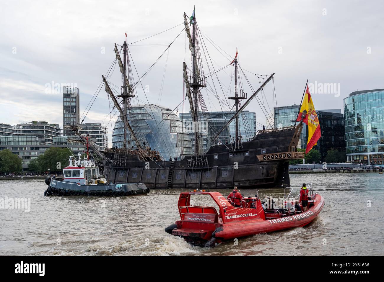 London, UK. 23 September 2024. Galeon Andalucia, a full-sized replica ...