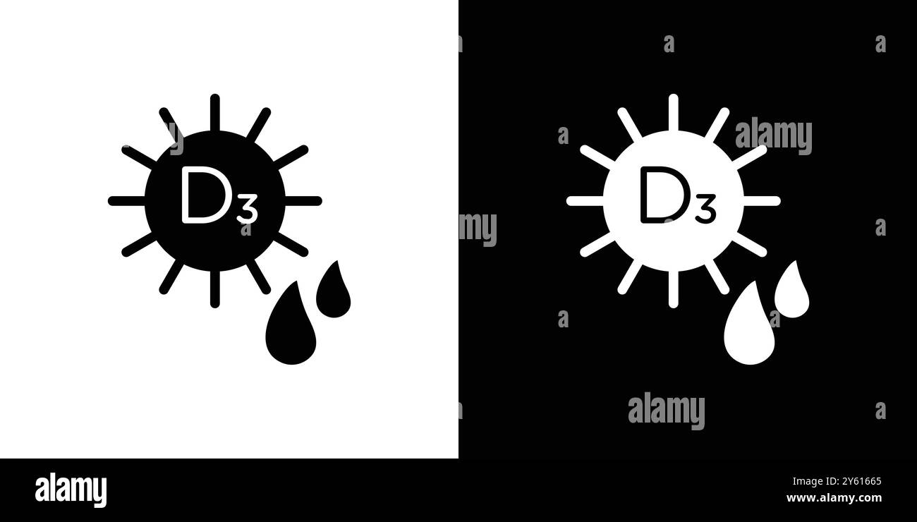 Vitamin D3 icon vector logo set collection or bundle pack group Stock ...