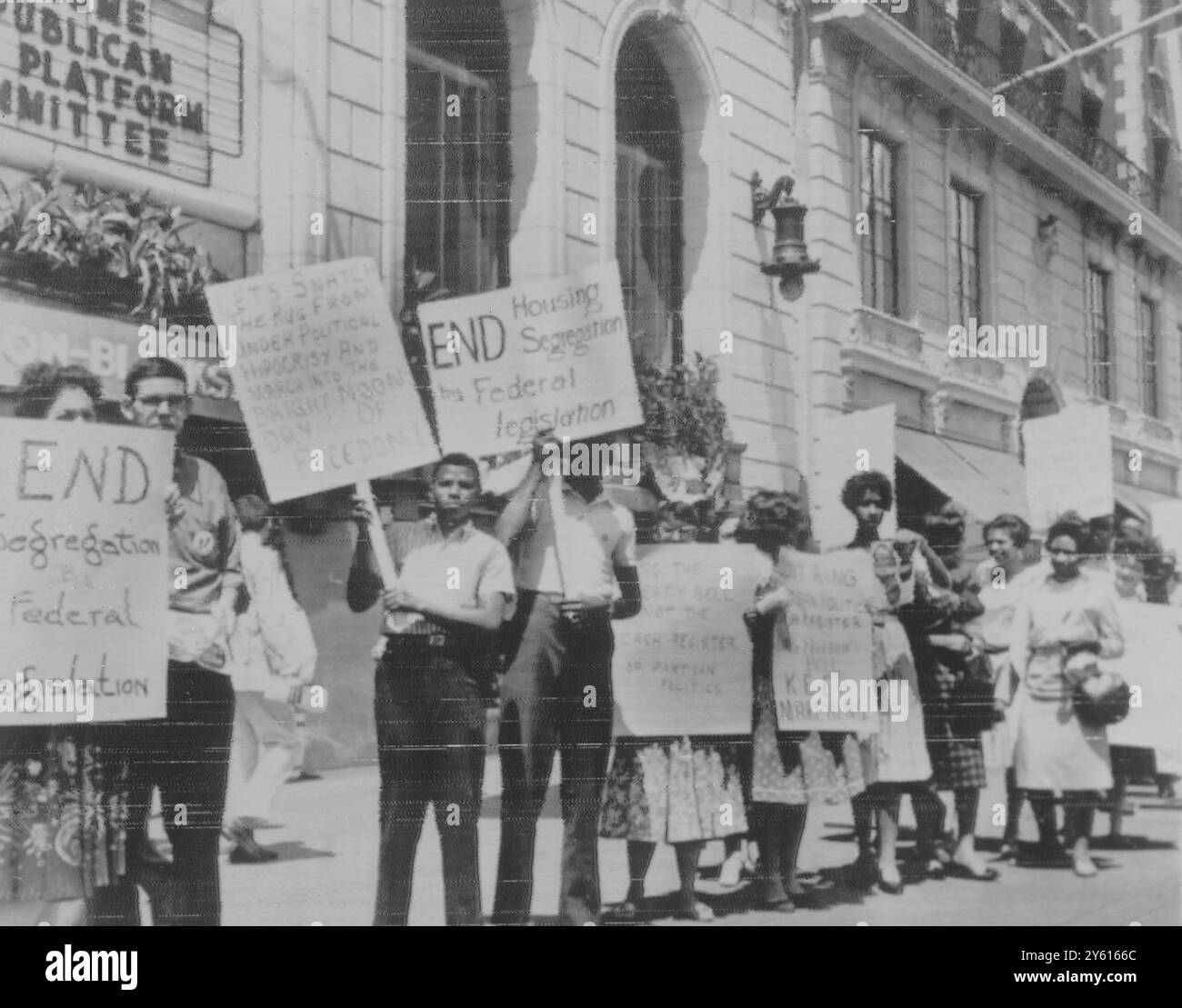 RACIAL SEGREGATION DEMONSTRATION OUTSIDE REPUBLICAN HEADQUARTER IN ...