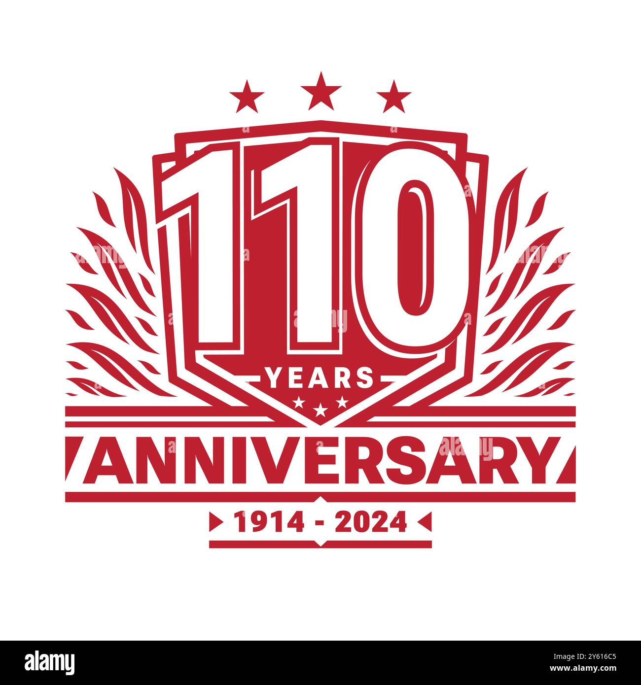 110 years anniversary celebration shield design template. 110th ...